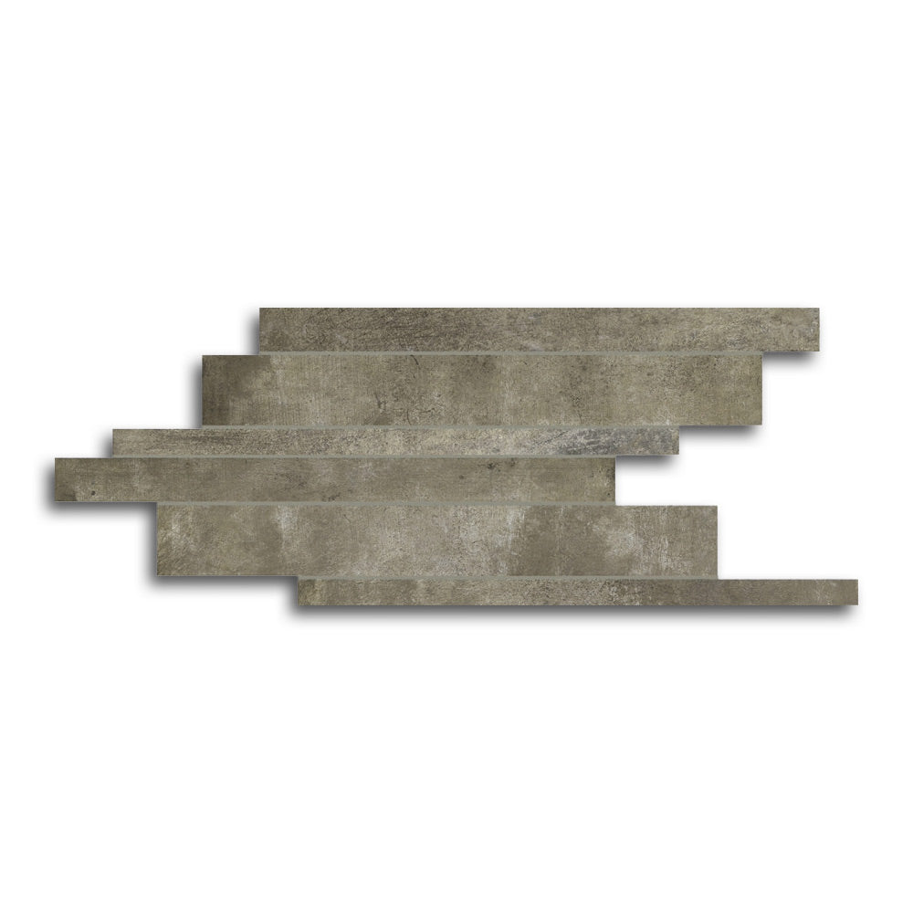 Forme Gris Modulo Listello Linear Porcelain Mosaic Tile