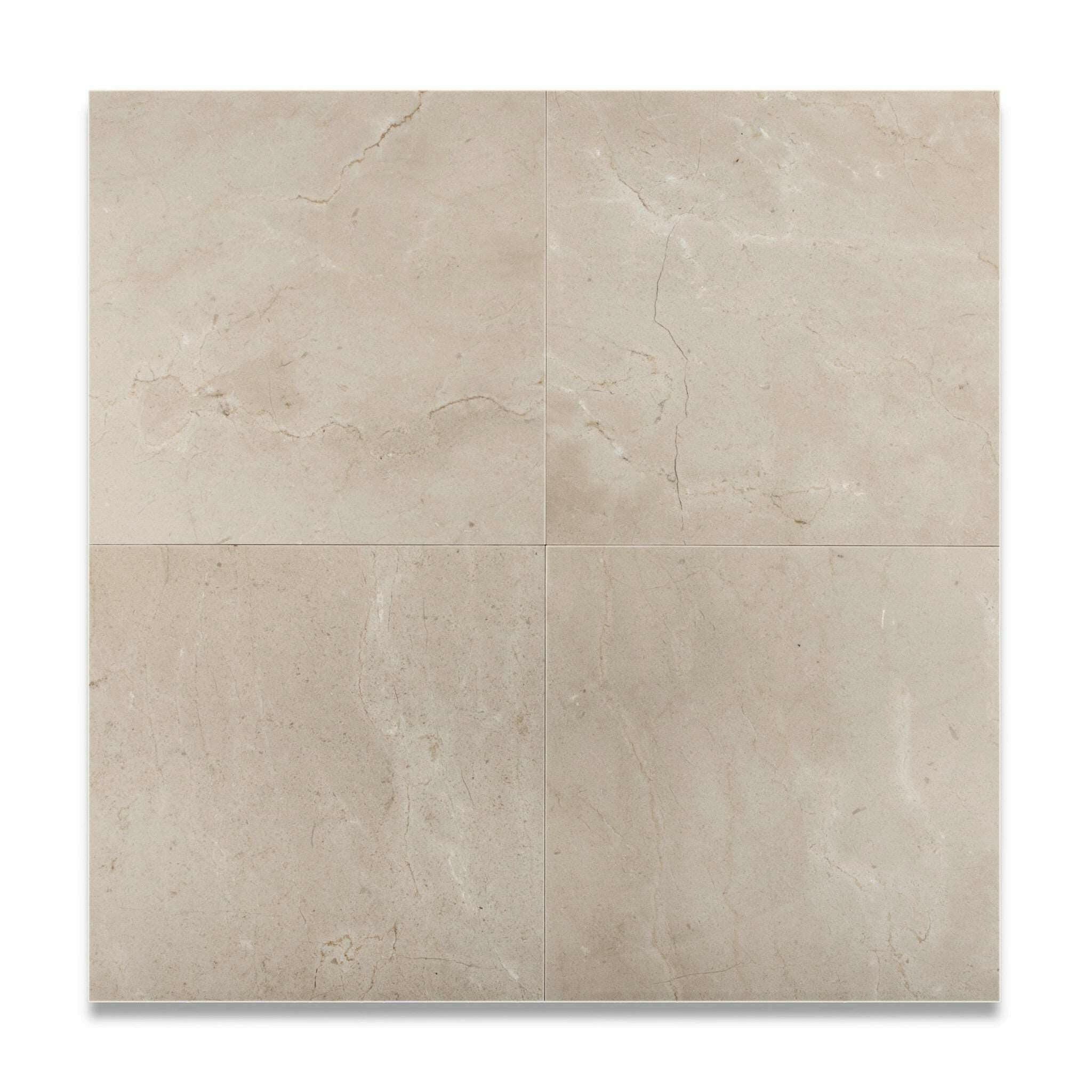 12x12 Crema Marfil Marble Honed Tile - American Tile Depot