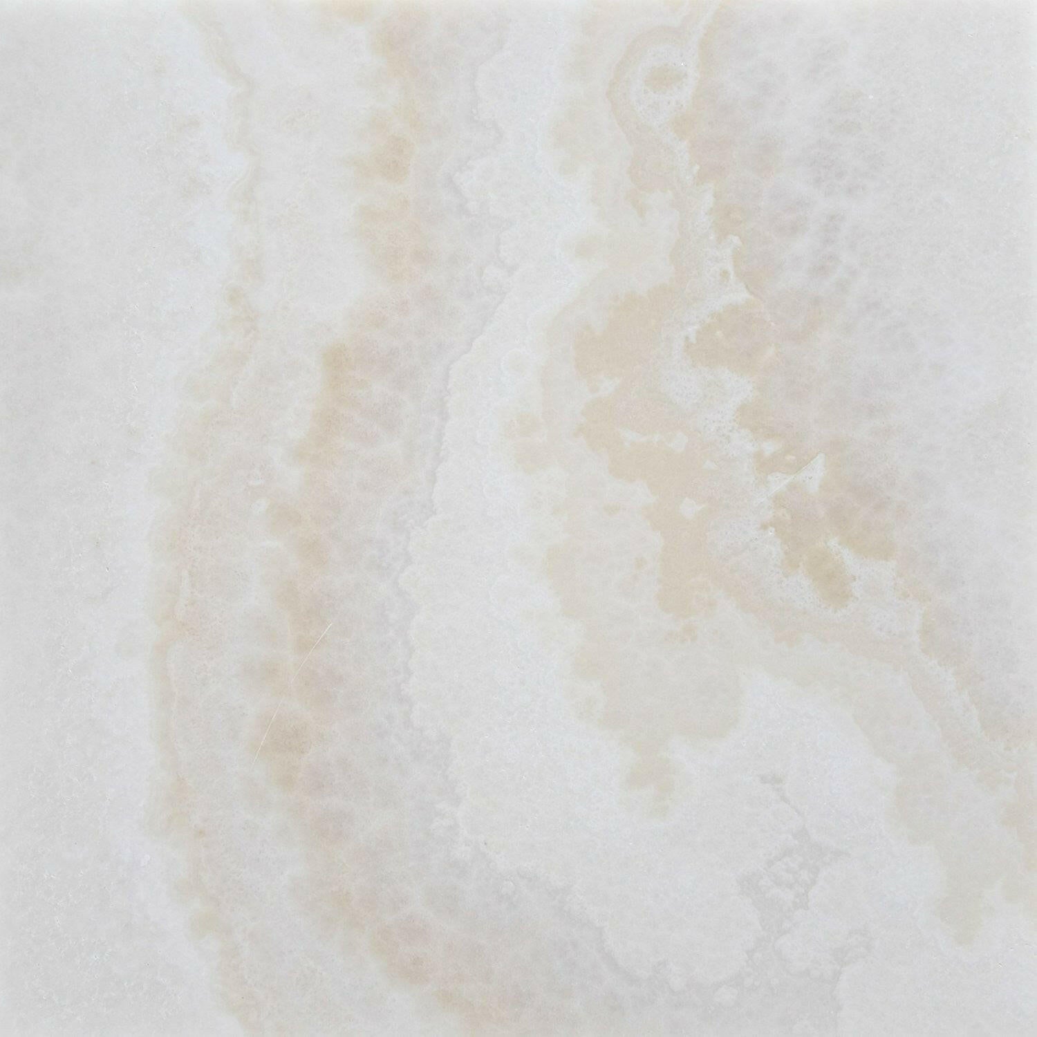 12x12 Premium White Onyx CROSS-CUT Polished Tile