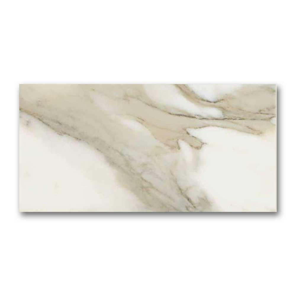 12x24 Calacatta Glossy Marble Look Porcelain Wall Tile - American Tile ...