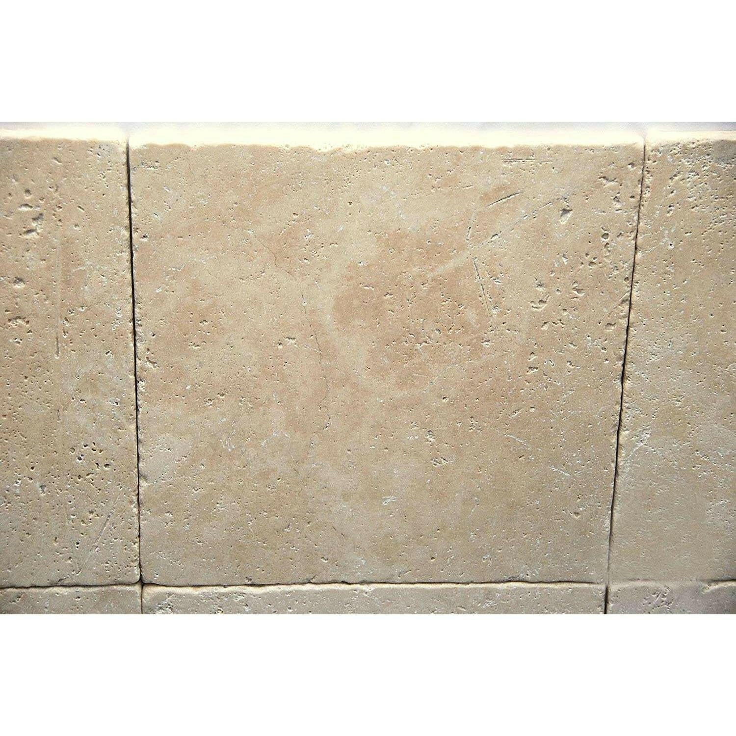 18x18 Ivory Travertine Tumbled Tile