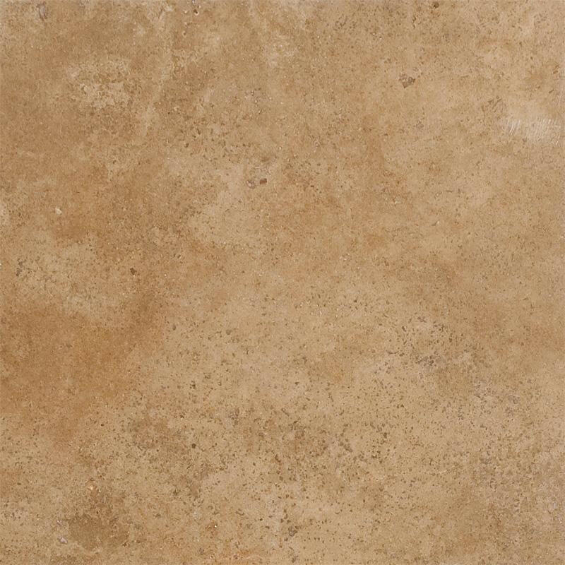 18x18 Walnut Travertine Unfilled, Brushed & Chiseled Tile - American ...