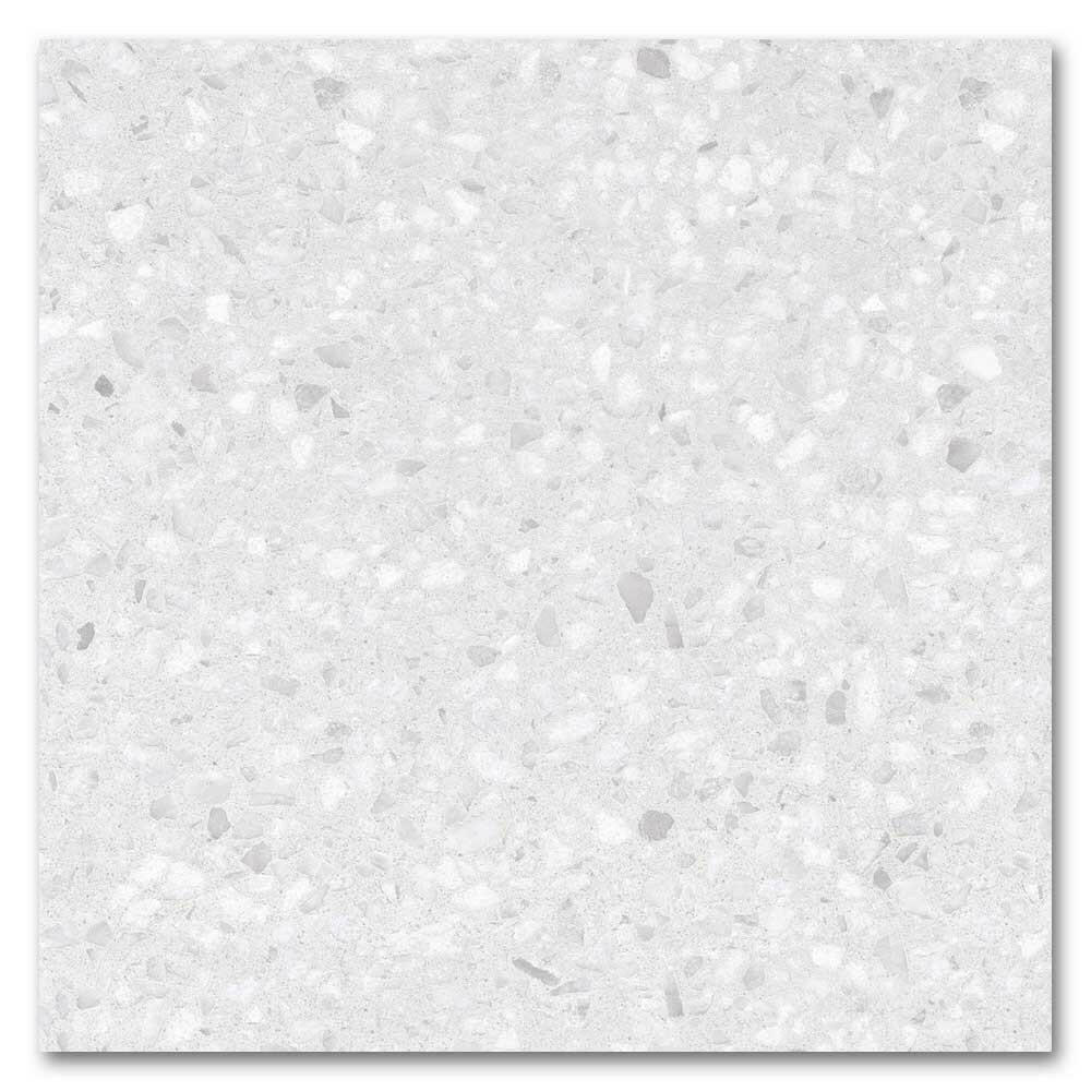 24x24 Stellar Silver Terrazzo Look Matte Porcelain Tile