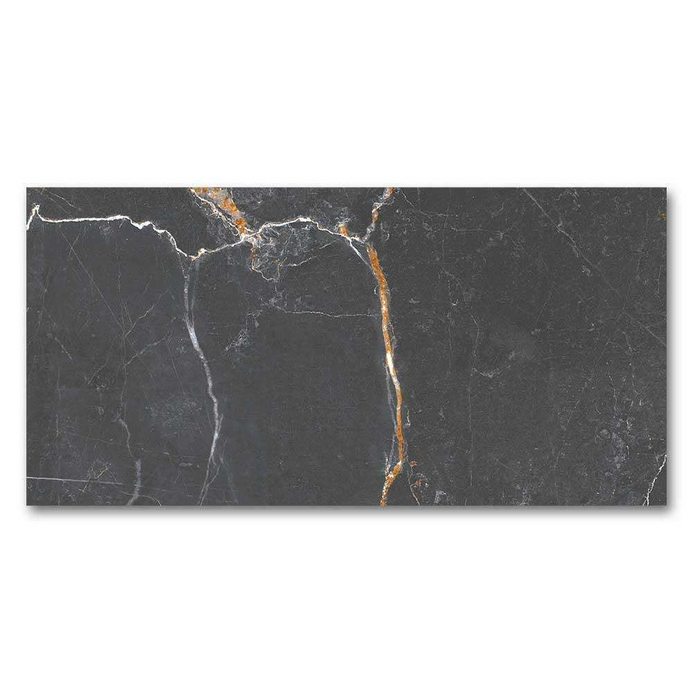24x48 Port Nuit Black Marble Look Matte Porcelain Tile