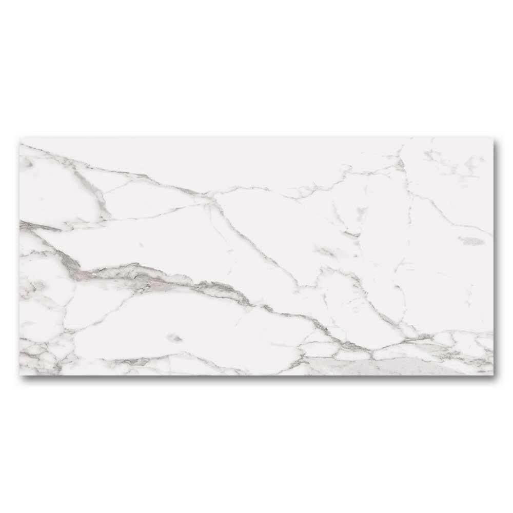 24x48 Statuario Blanco Marble Look Glossy Porcelain Tile