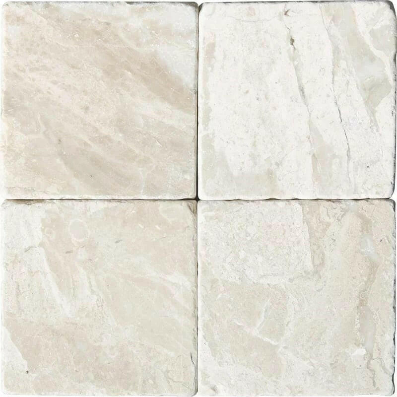 4x4 Diano Royal (Queen Beige) Marble Tumbled Tile