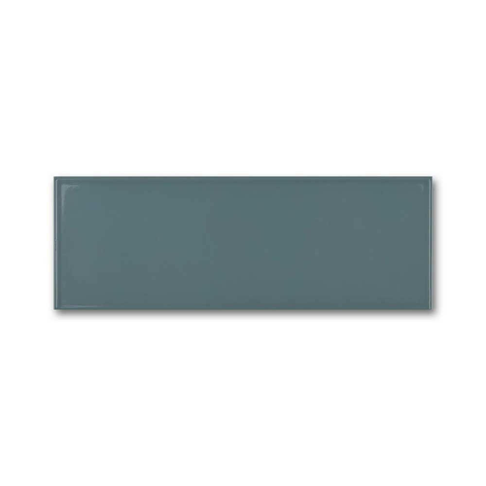 4x12 Contour Petrol Glossy Ceramic Wall Tile - American Tile Depot