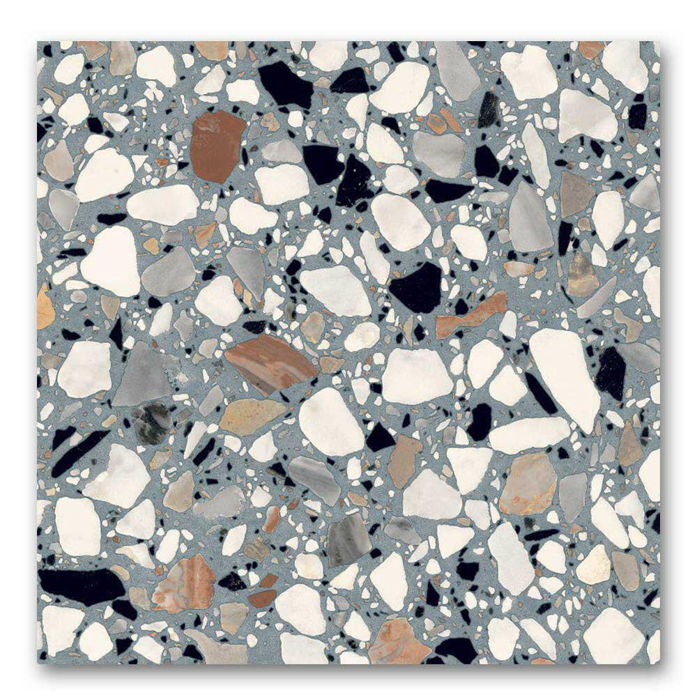 8x8 Frammenti Azzurro Macro Matte Terrazzo Look Porcelain Tile ...
