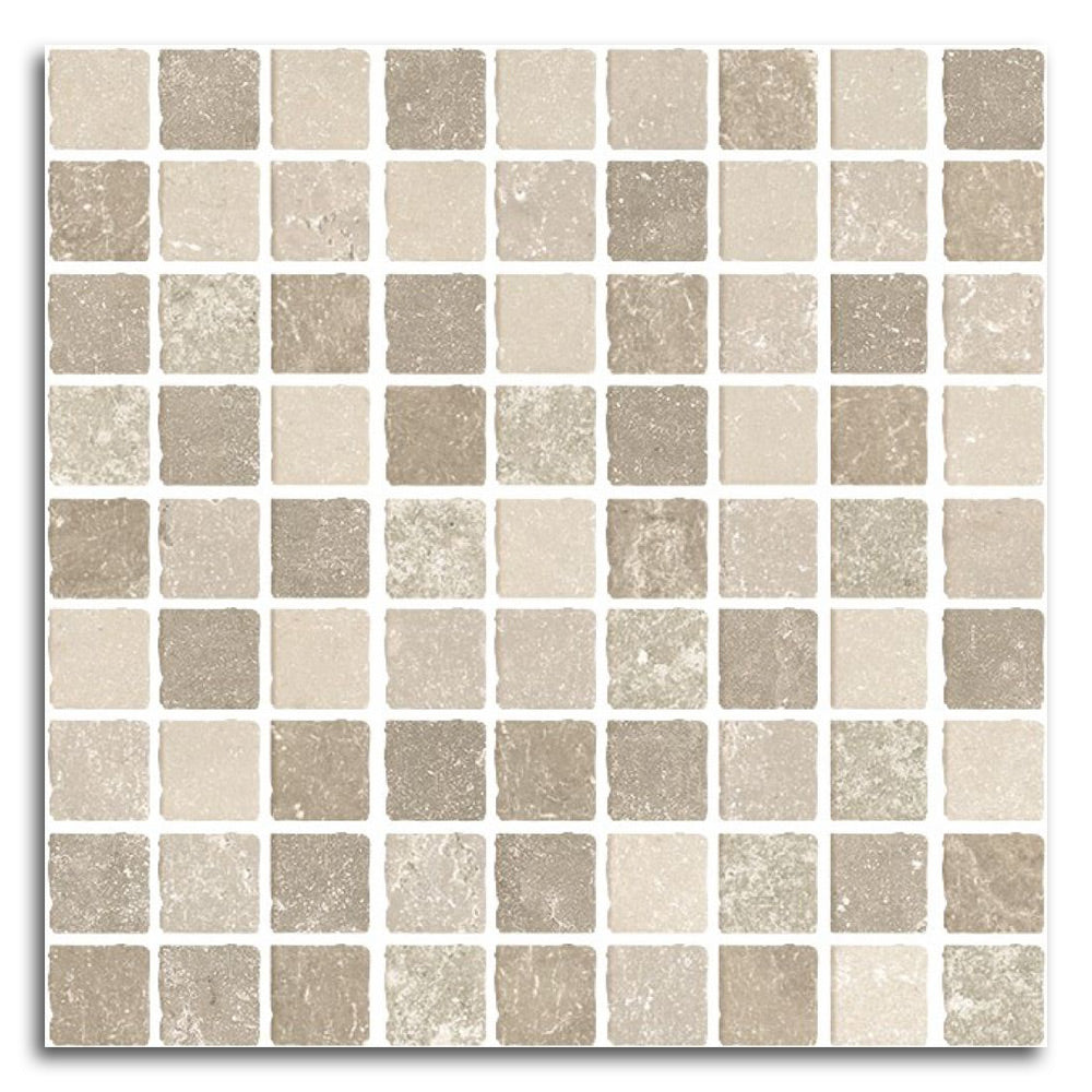 Sienna Tufo Mosaico Square Porcelain Mosaic Tile - American Tile Depot