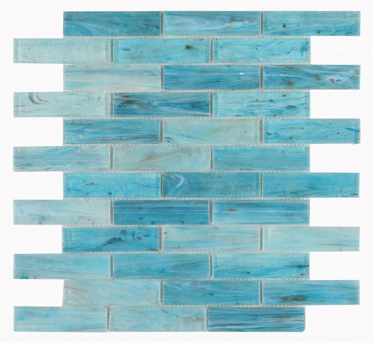 Summer Blue Linear Glass Mosaic Wall Tile