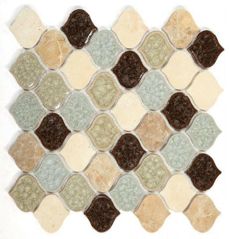 Oasis Earth Arabesque Mosaic Wall Tile