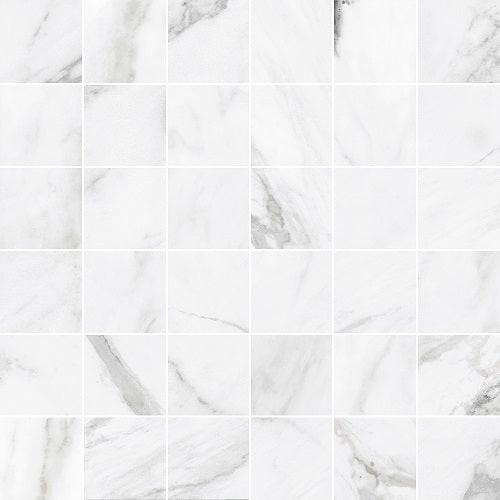 VeinLux White Unpolished Porcelain Mosaic Tile - American Tile Depot