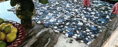 Venus Night Royal Blue Pebble Porcelain Mosaic Tile - American Tile Depot