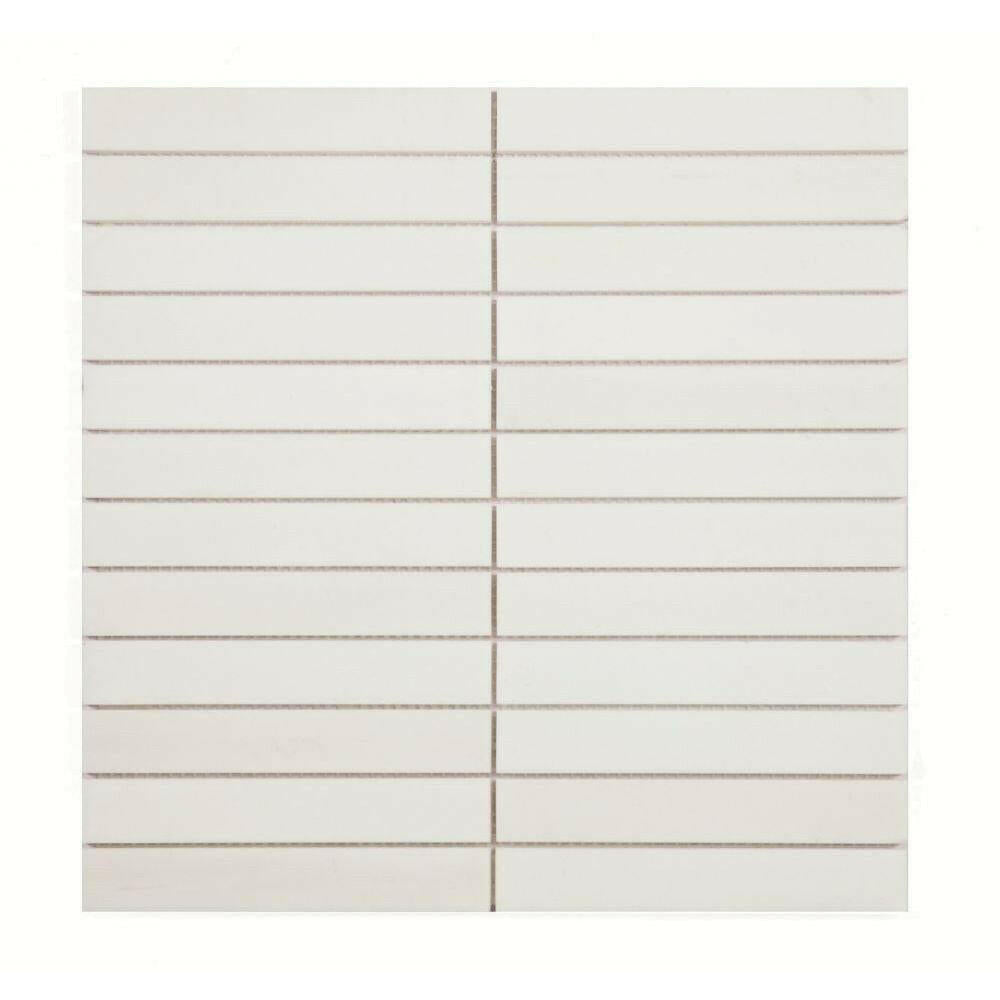 Groove Dolomite Honed Linear Marble Mosaic Tile