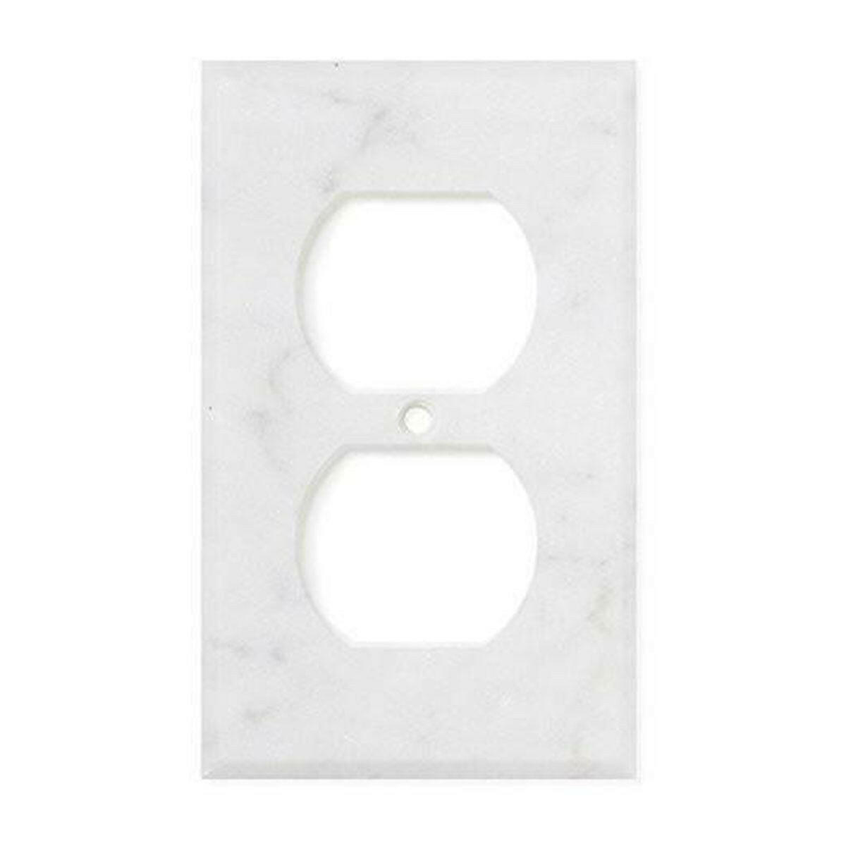 Italian Carrara White Marble Single Duplex Switch Wall Plate / Switch ...