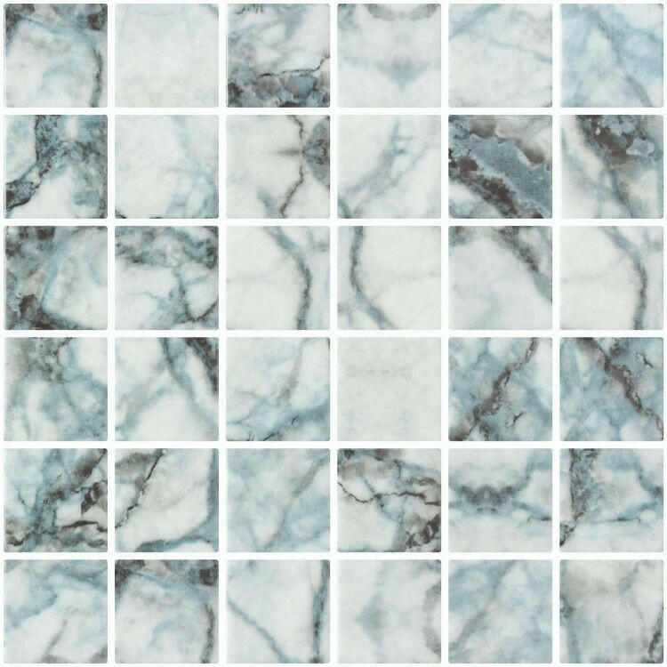 Phoenix Jasper Azul Square Glass Mosaic Tile - American Tile Depot