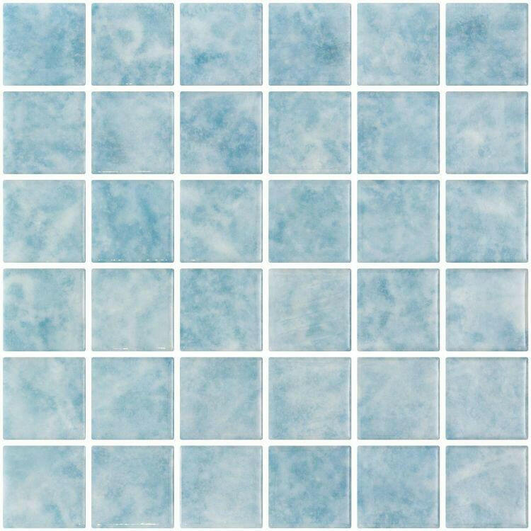 Phoenix Jasper Ios Blue Polished Square Glass Mosaic Tile - American ...