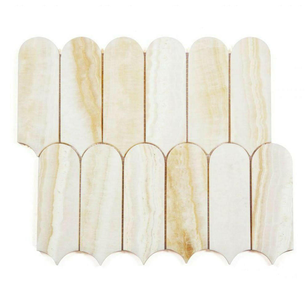 Precious Stone Piano Onyx Ivory Polished Arch Marble Mosaic Tile ...