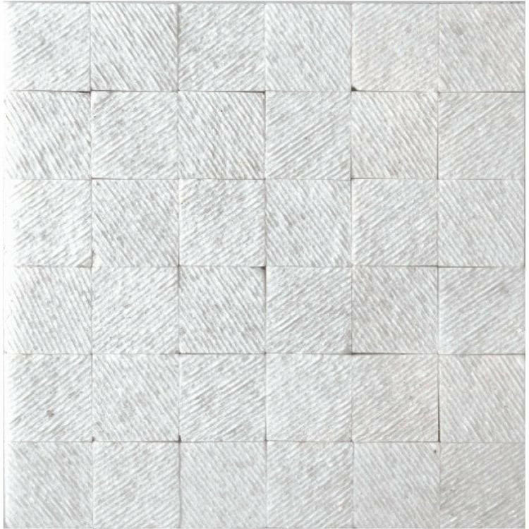 Precious Stone Textured Thassos Square Marble Mosaic Tile - American ...