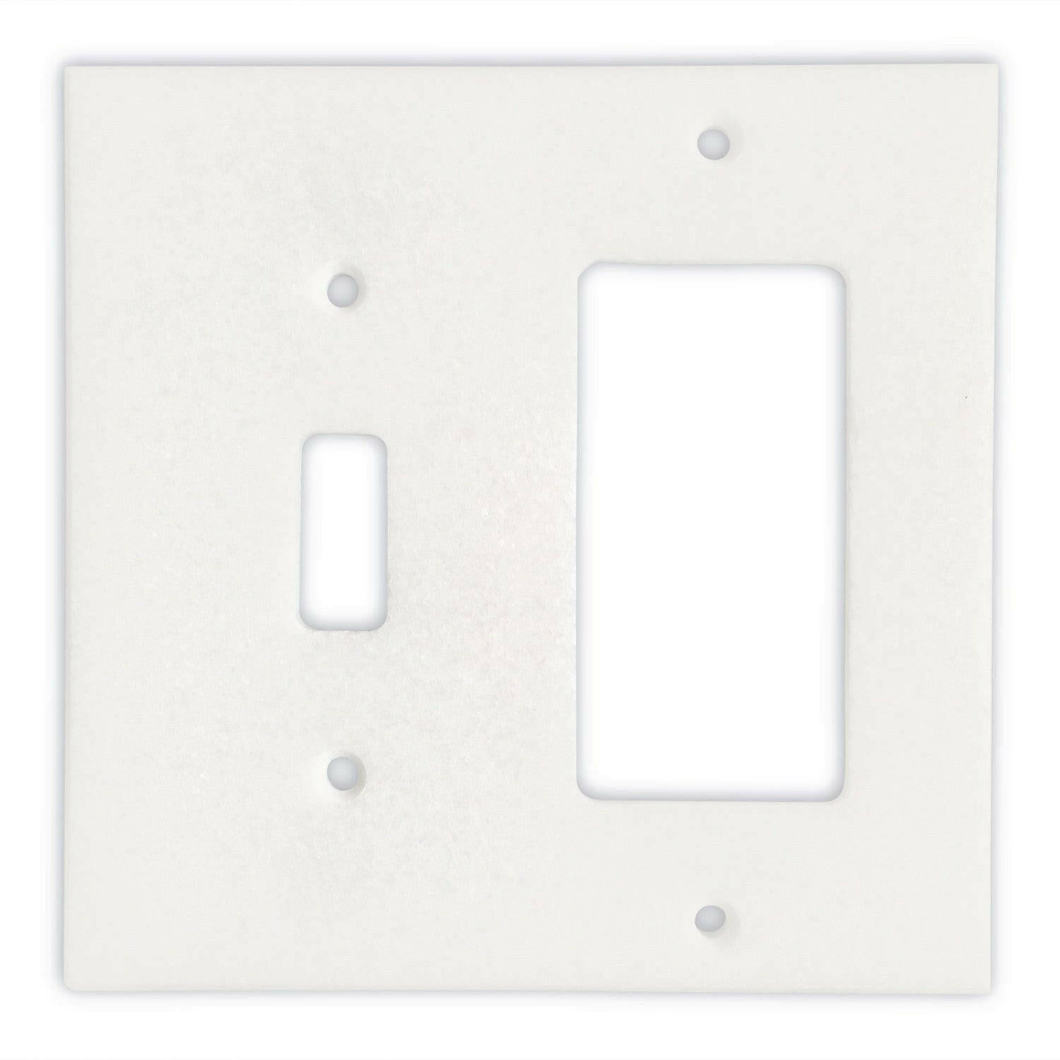 Thassos White Marble Toggle Rocker Switch Wall Plate / Switch Plate ...
