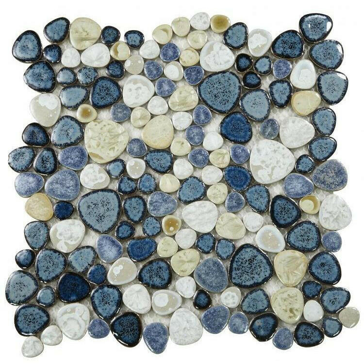 Venus Night Ocean Pebble Porcelain Mosaic Tile - American Tile Depot