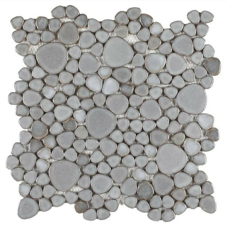 Venus Noon Grey Pebble Porcelain Mosaic Tile